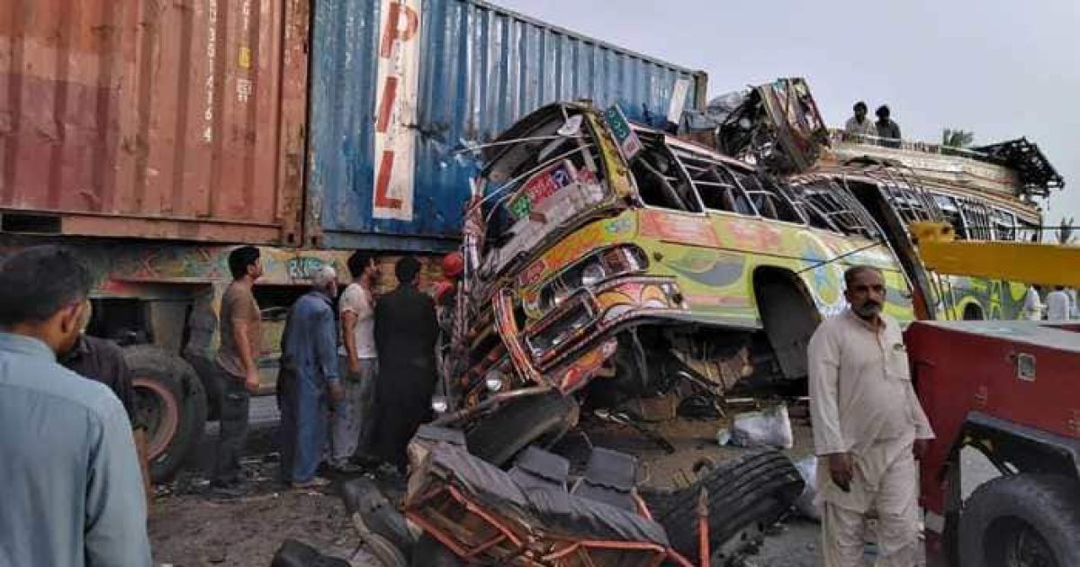 20 burnt alive as passenger bus collides with oil tanker